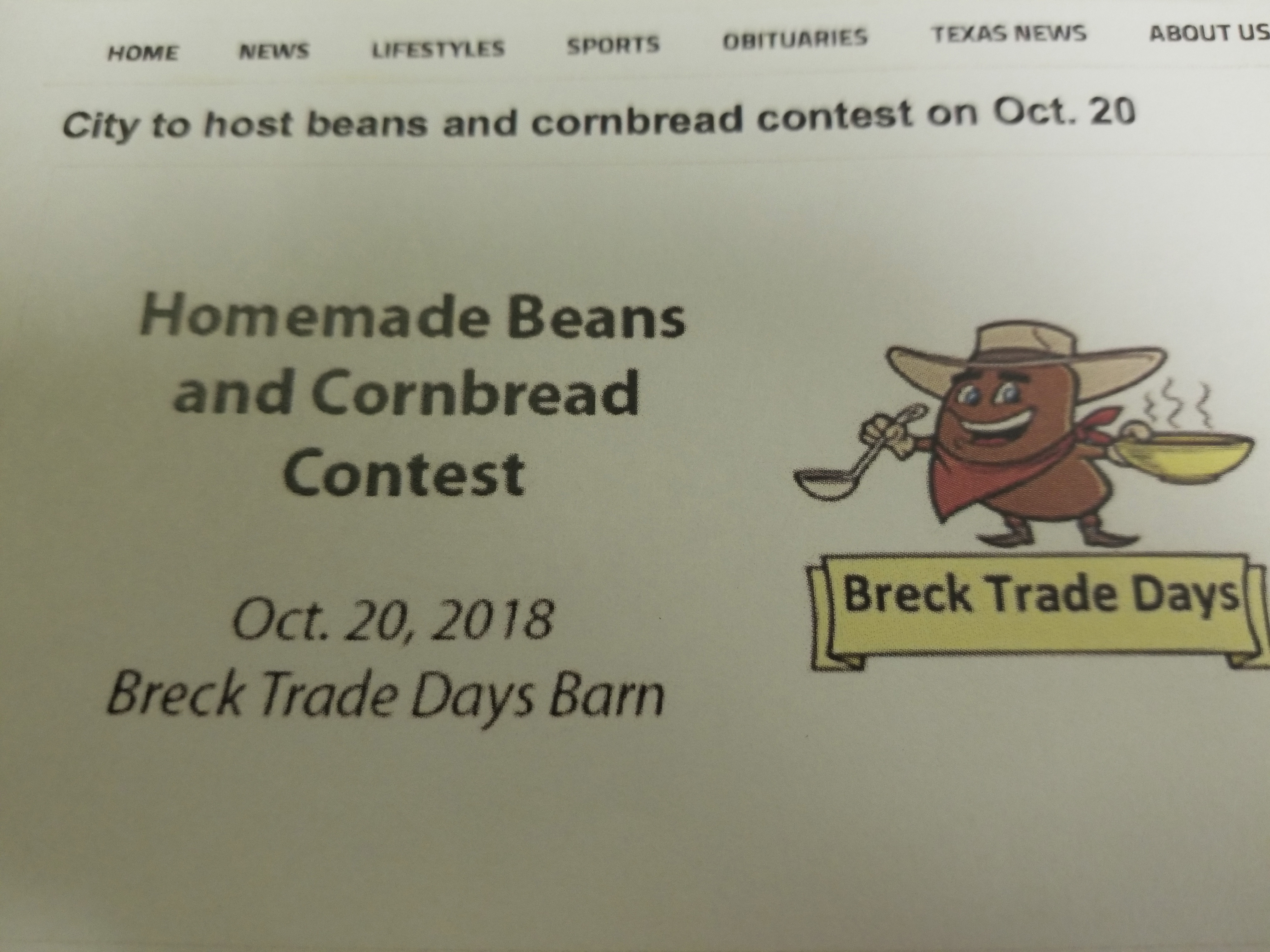 Bean and Cornbread contest at Trade Days next week | Breckenridge American